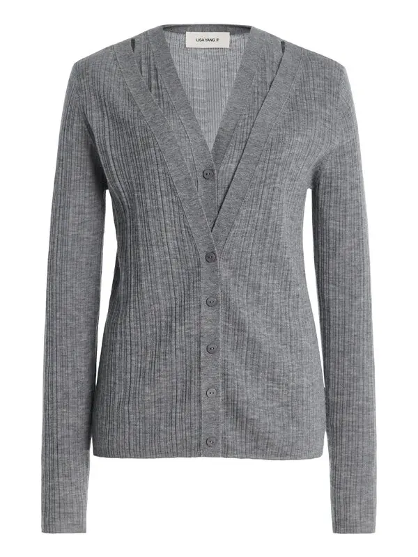 LISA YANG Vanna Cashmere Cardigan - Grey