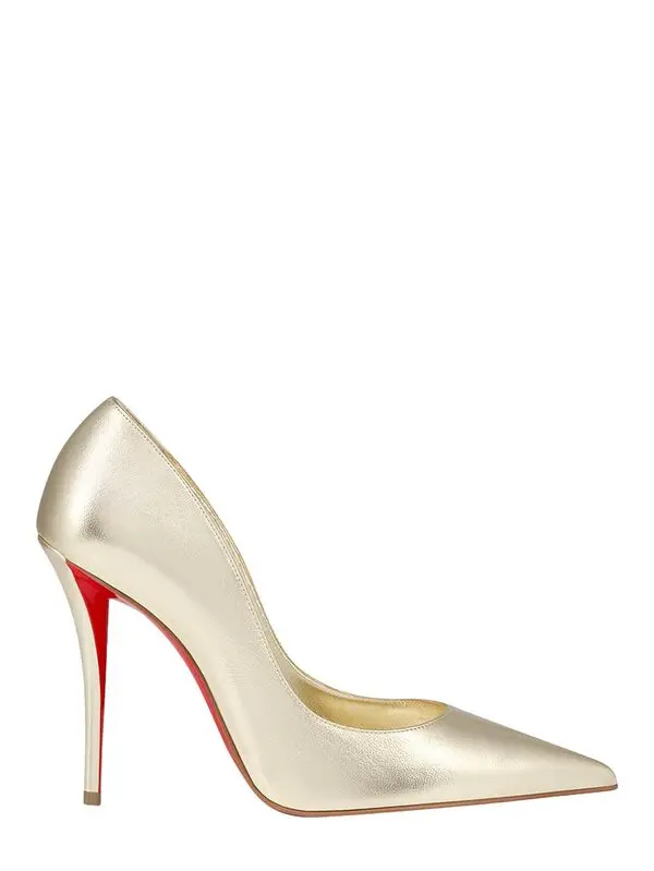 CHRISTIAN LOUBOUTIN 100mm Miss Z Metallic Leather Pumps - Platine