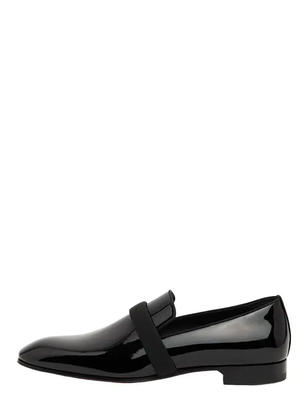 CHRISTIAN LOUBOUTIN Patent Leather Loafers - Black