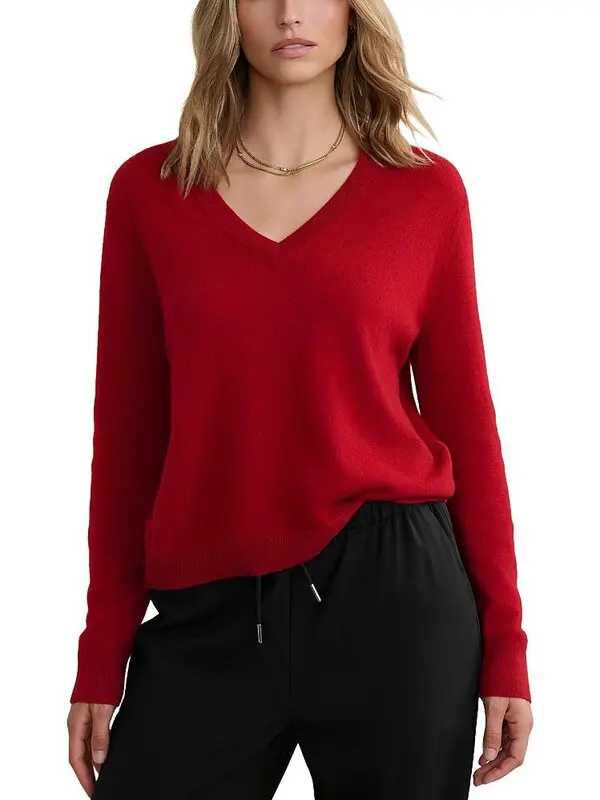 Jenni Kayne Flynn Cashmere Sweater - Crimson