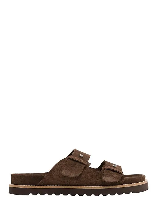 Jenni Kayne Hutton Suede Slide Sandals - Chocolate