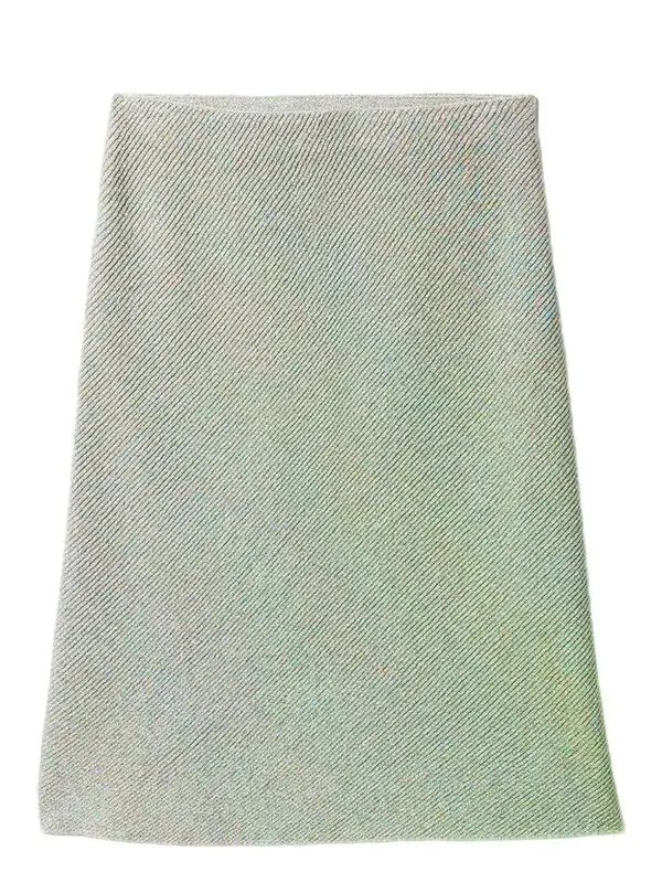 Miu Miu Lamé Flared Skirt - Grey