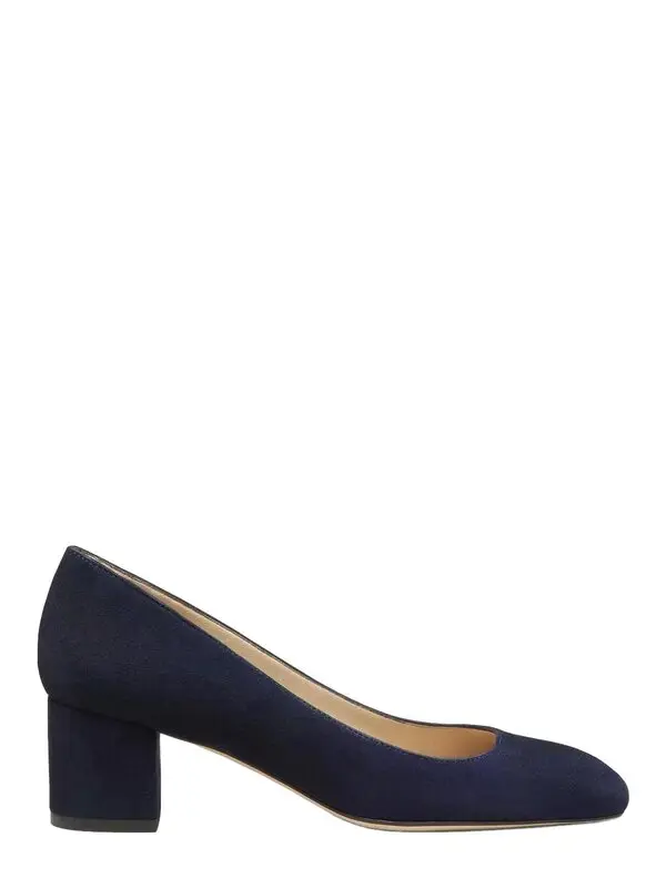 STUART WEITZMAN Maewe Block-heel Suede Pumps - Blue