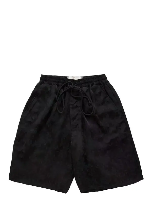 SONG FOR THE MUTE Floral-pattern Elasticated Shorts - Black