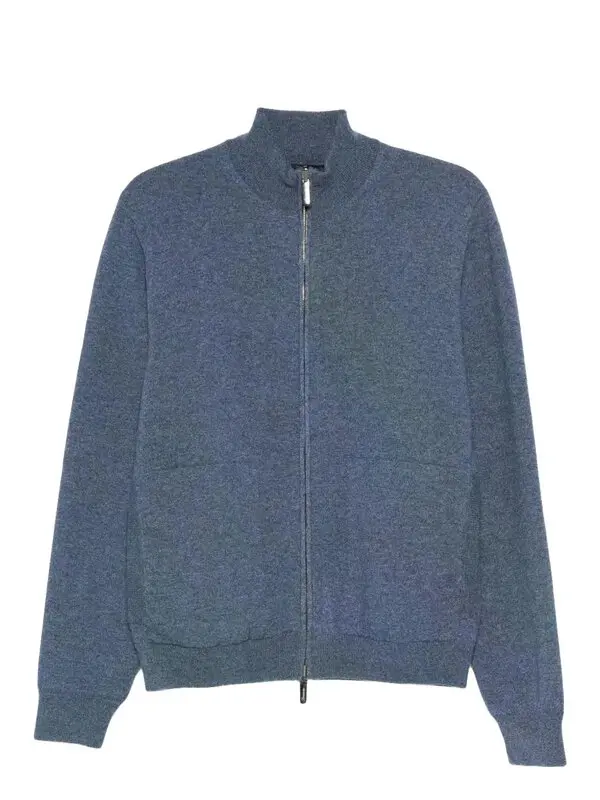 DRUMOHR Zip-neck Cashmere Jacket - Blue