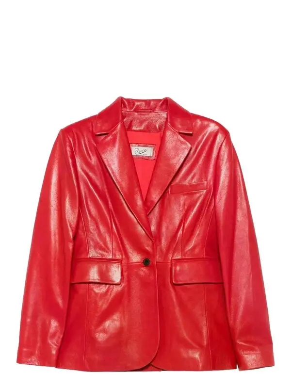 PENCE 1979 Leather Single-breasted Jacket - Red