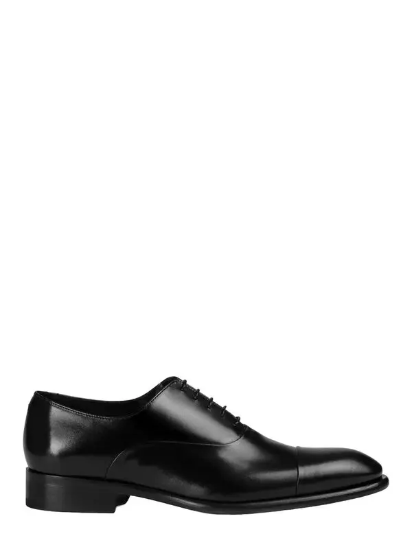 DOUCAL'S Leather Lace-up Oxford Shoes - Black