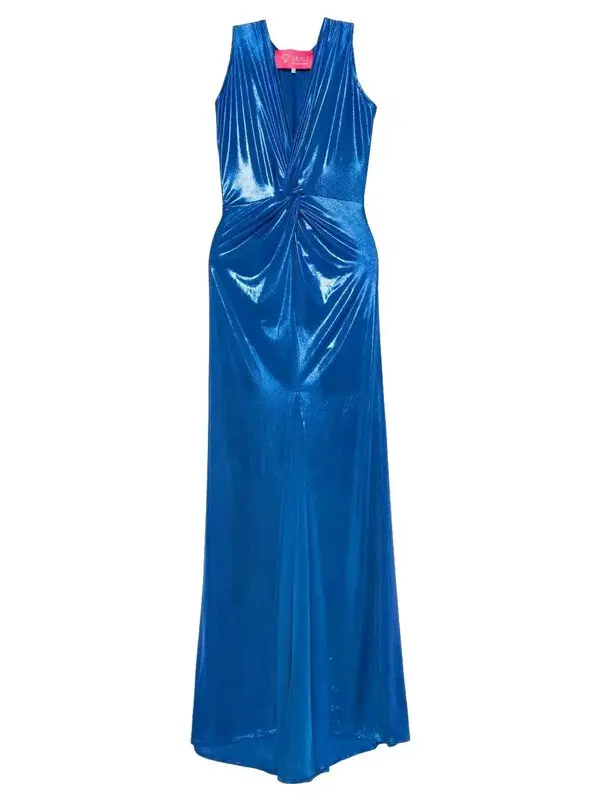 MIAU BY CLARA ROTESCU Twist-front Maxi Dress - Blue