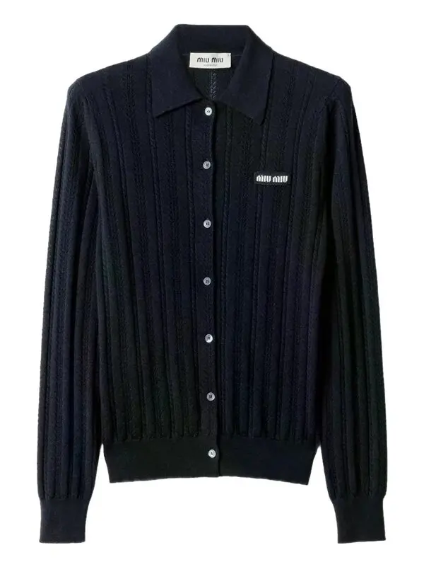 Miu Miu Buttoned Cashmere Cardigan - Blue