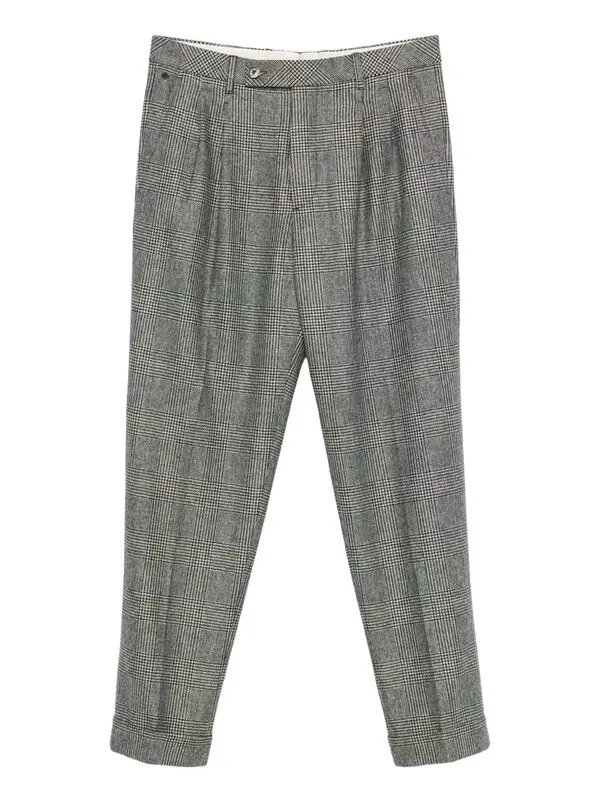 GTA Pleated Checkered Trousers - Grey
