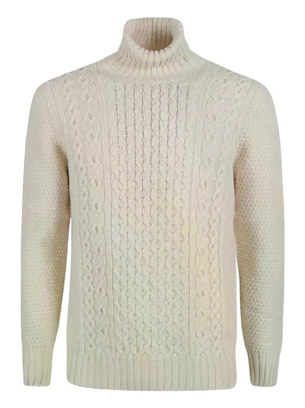 DRUMOHR Turtleneck Cable-knit Sweater - Neutrals