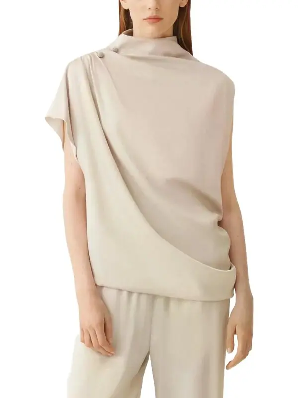 Fabiana Filippi Draped Mock-neck Top - Neutrals