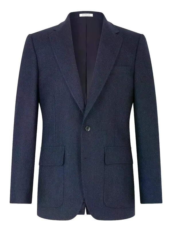 FURSAC Patch-pocketed Wool-blend Blazer - Blue