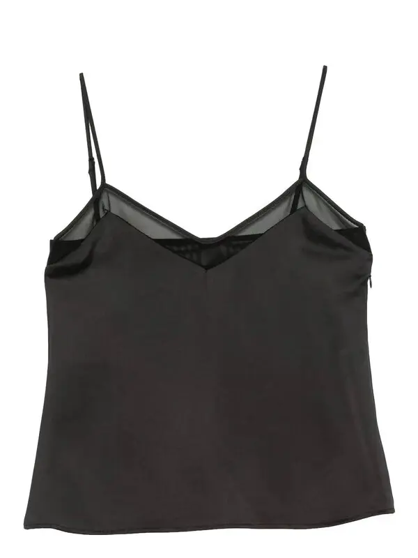 Imperial Sheer-paneled Top - Black