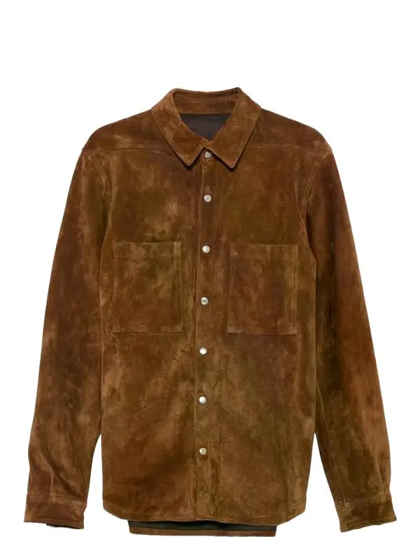 Rick Owens Suede Shirt Jacket - Brown