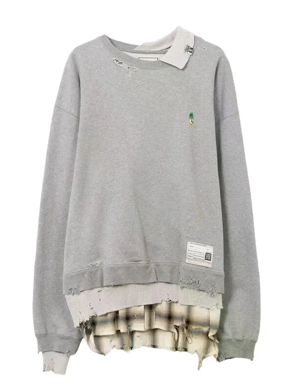 Mihara Yasuhiro Layered Frayed Sweatshirt - Grey