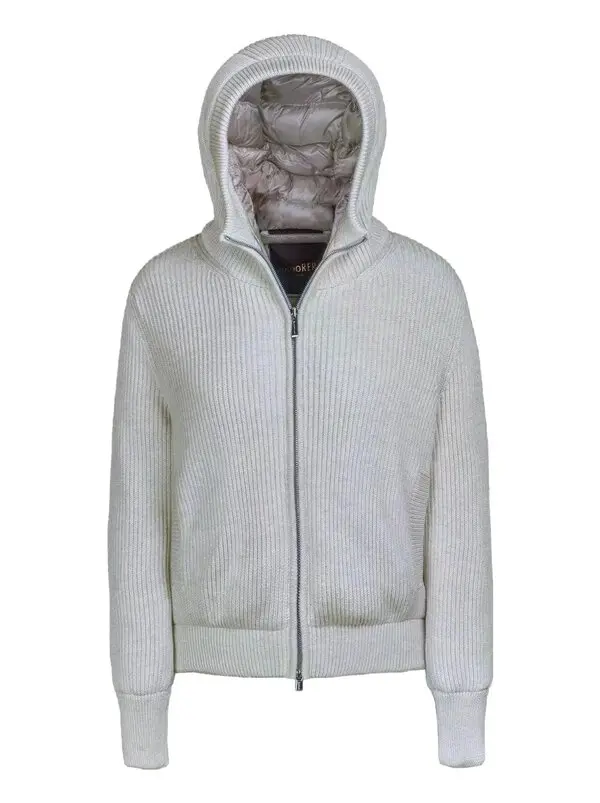 MOORER Rib-knit Padded Jacket - Grey