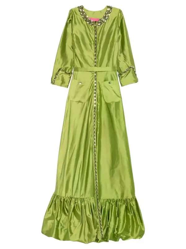 MIAU BY CLARA ROTESCU Nairobi Crystal-embellishment Maxi Dress - Green