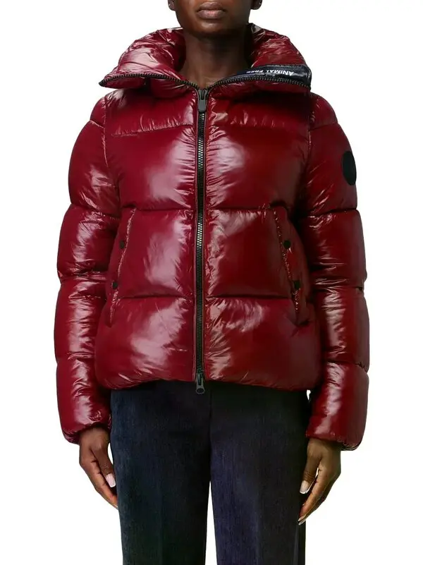 SAVE THE DUCK Logo-patch Padded Jacket - Red