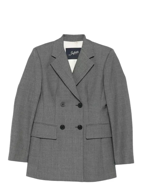 Seafarer Double-breasted Wool Blazer - Grey