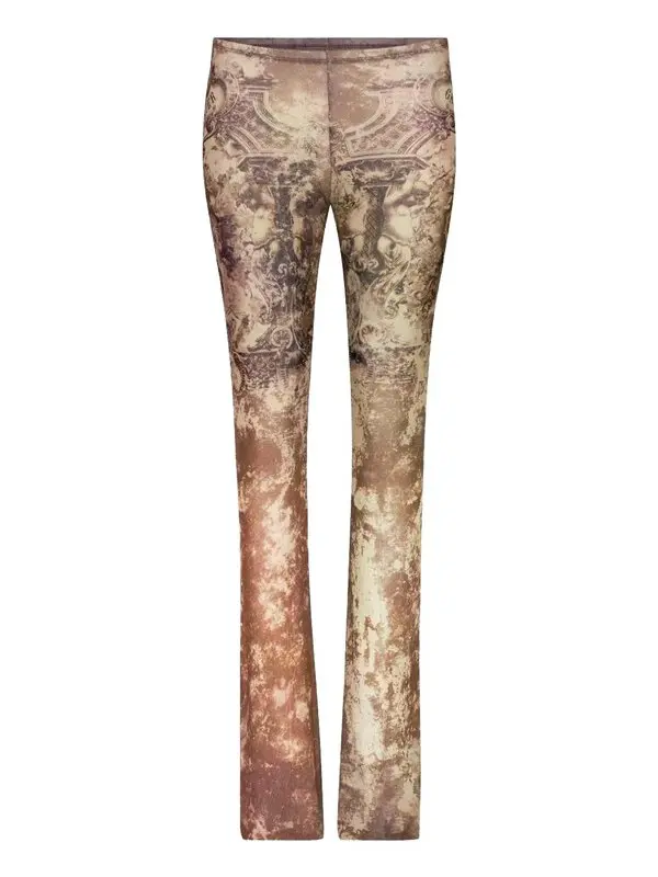 JEAN PAUL GAULTIER Medallion-print Trousers - Neutrals