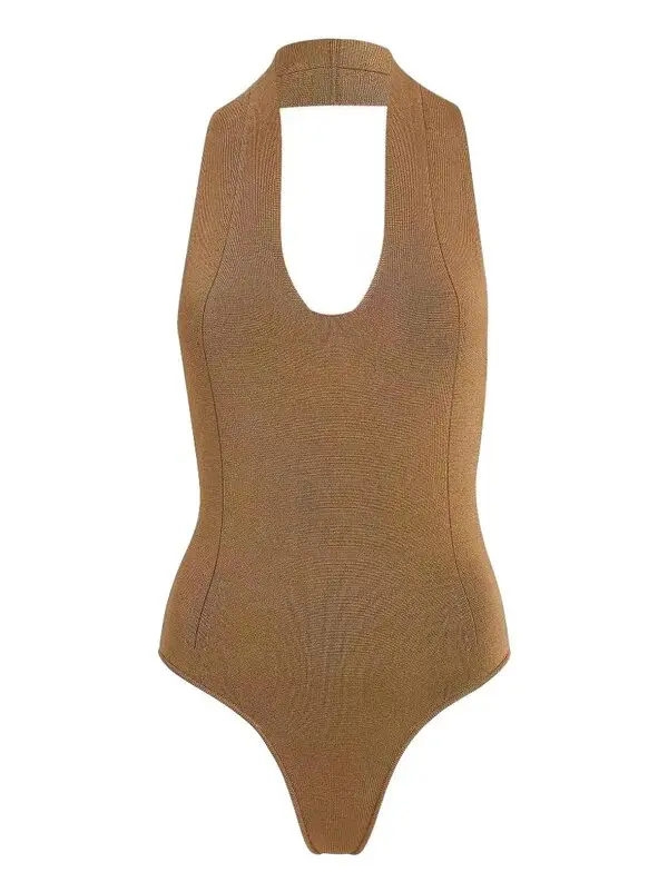 Khaite Toto Halter-neck Bodysuit - Brown