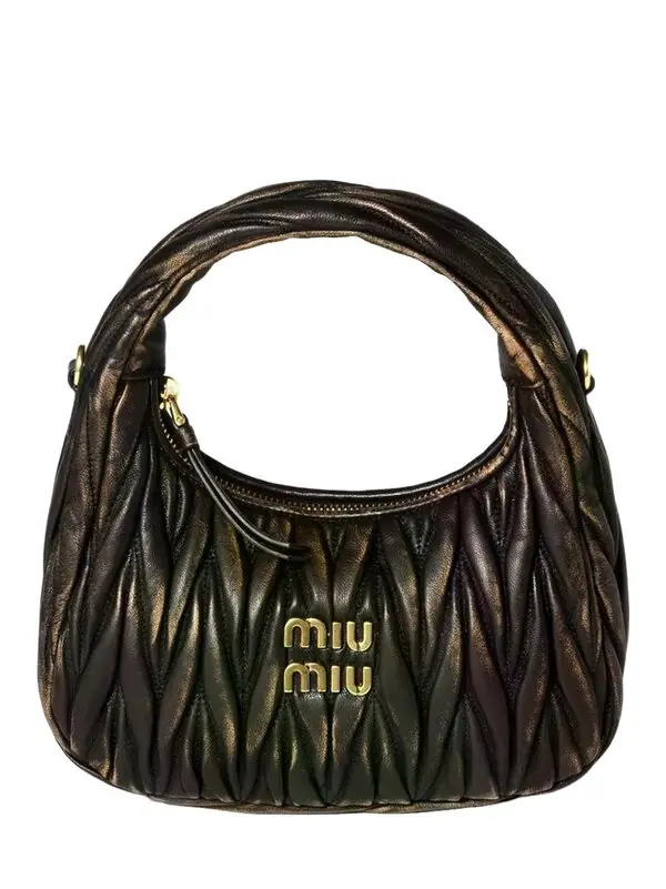 Miu Miu Wander Matelassé Leather Shoulder Bag - Brown