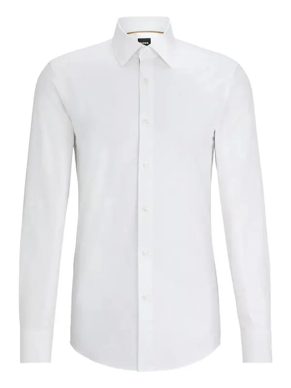 BOSS Long-sleeve Button-down Shirt - White
