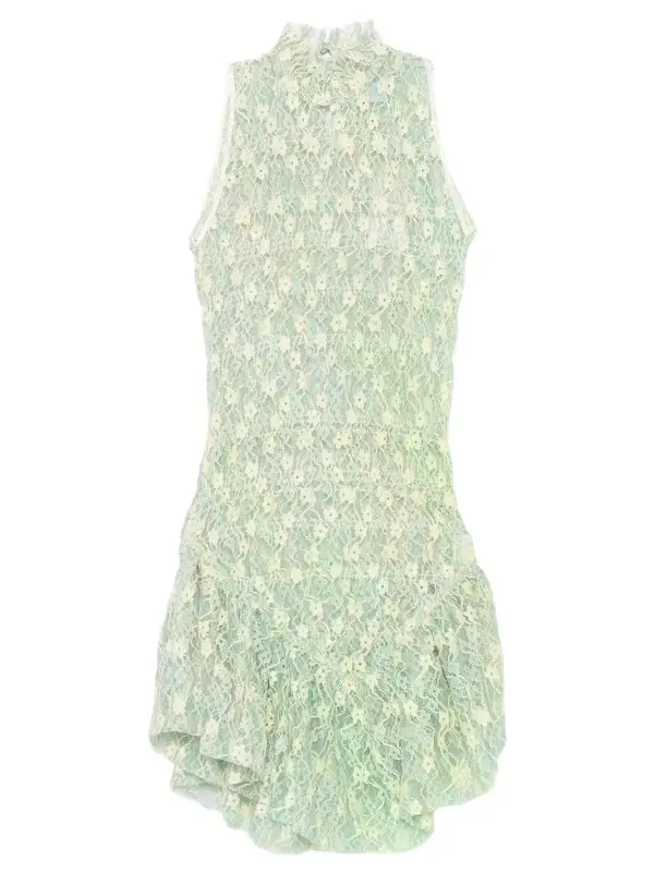 ROBERTA EINER Floral Lace Mini Dress - Green