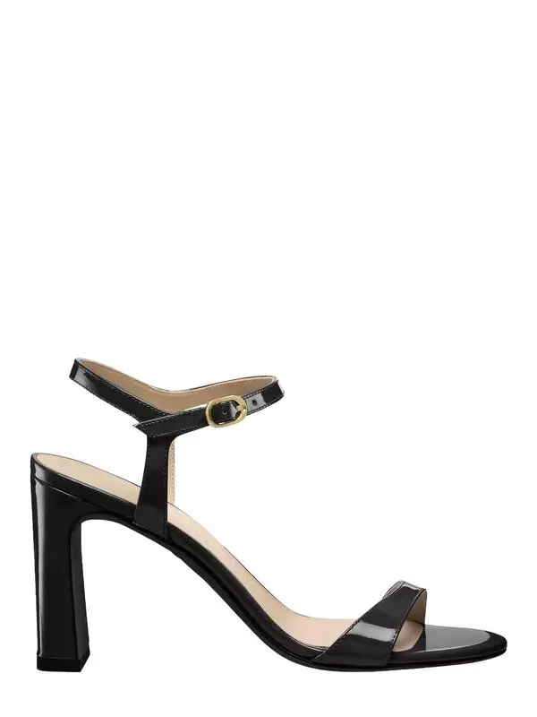 STUART WEITZMAN Patent Leather Ankle-strap Sandals - Black