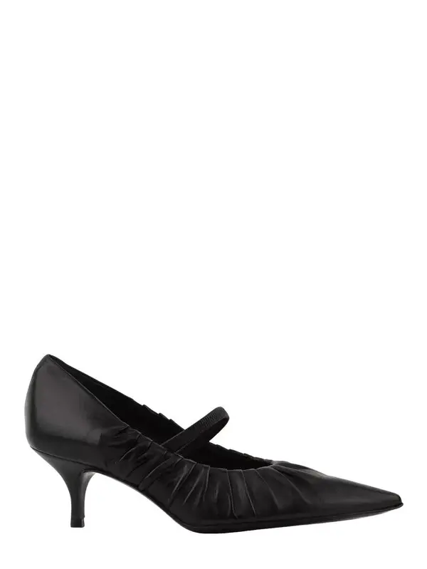 PAUL WARMER Pleated Kitten-heel Pumps - Black