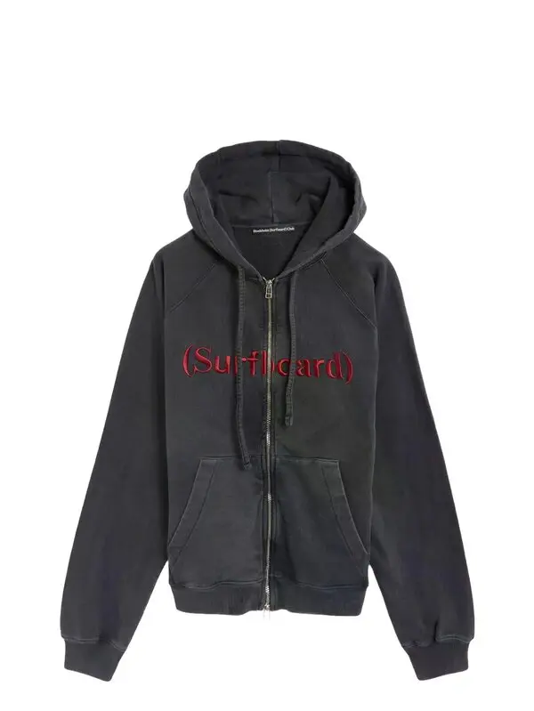 STOCKHOLM SURFBOARD CLUB Embroidered Zip-up Hoodie - Black