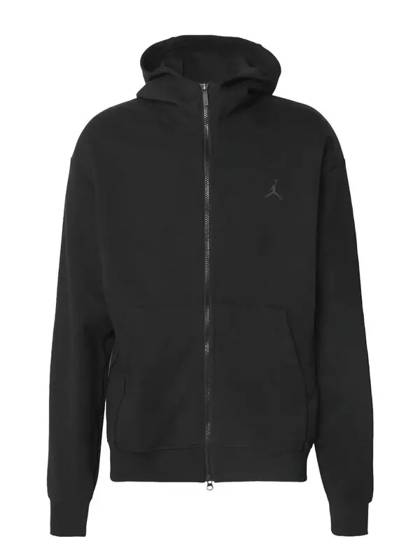 JORDAN Logo-detail Zip-up Hoodie - Black