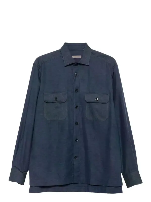Corneliani Long-sleeved Pocket Shirt - Blue