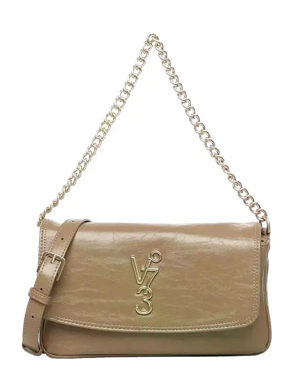V°73 Louise Shoulder Bag With Logo Plaque - Brown