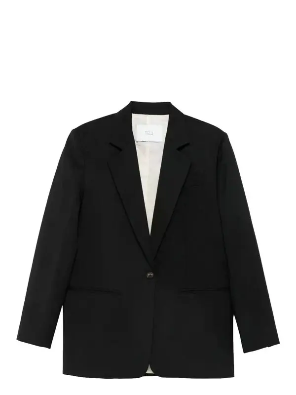 TELA Single-breasted Notched-lapel Blazer - Black