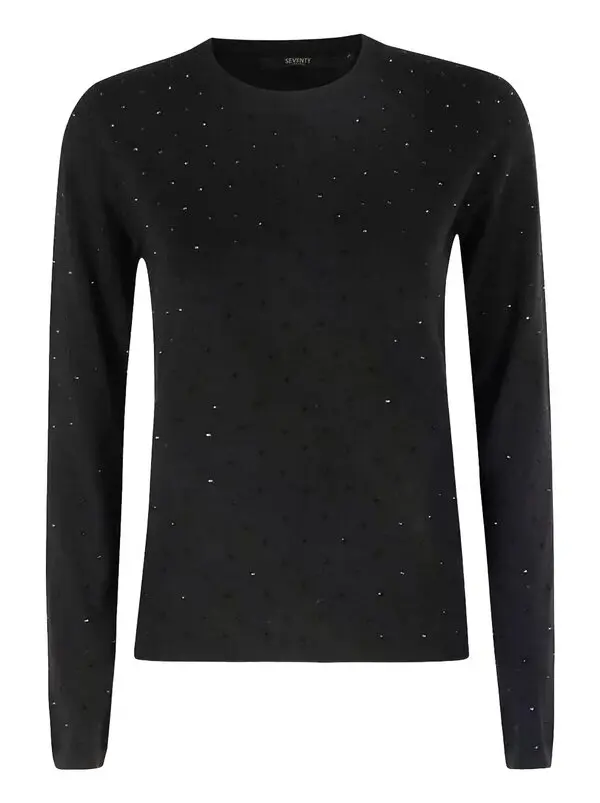 Seventy Embellished Round-neck Sweater - Black