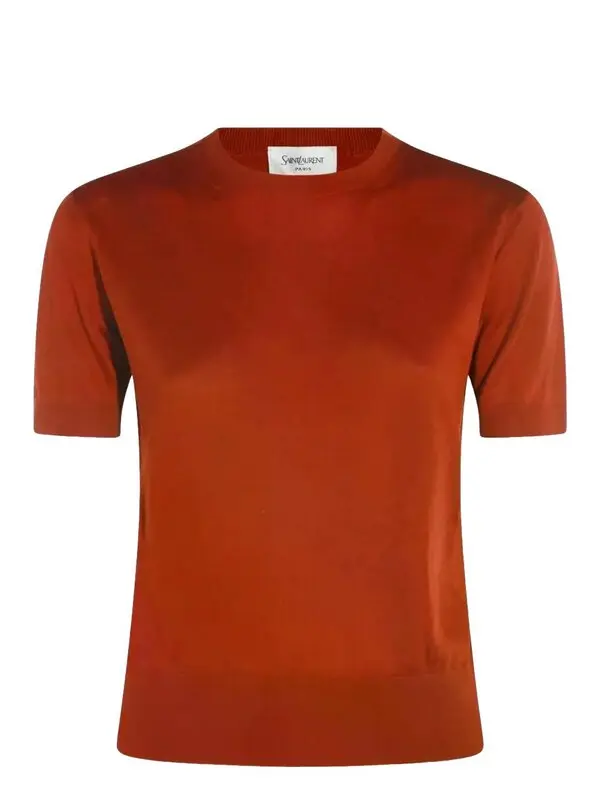 Saint Laurent Short-sleeve Crew-neck Sweater - Orange