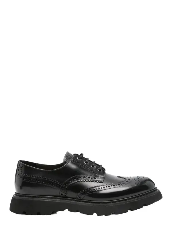 DOUCAL'S Leather Oxford Shoes - Black
