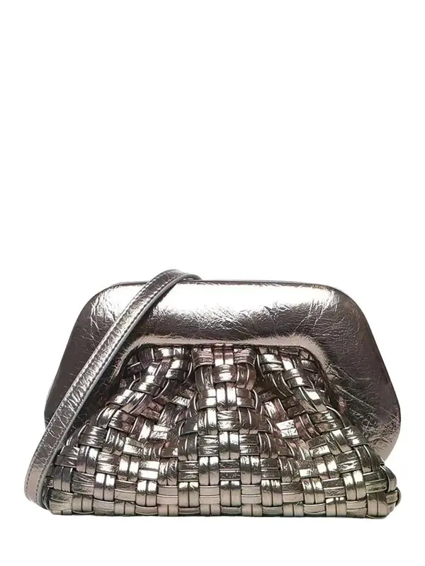 THEMOIRE Woven Metallic-effect Mini Bag - Silver