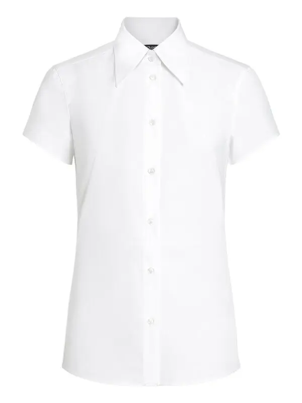 Dolce & Gabbana Stretch Poplin Fitted Shirt - White