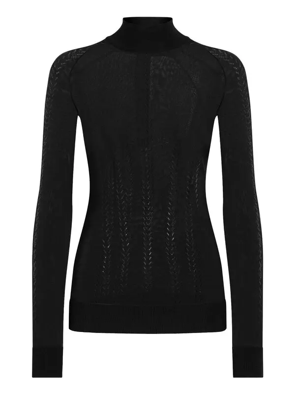 Dolce & Gabbana Silk Mock-turtleneck Sweater - Black