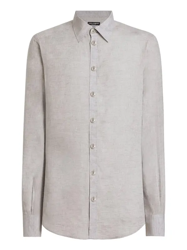 Dolce & Gabbana Martini Linen Shirt - Grey