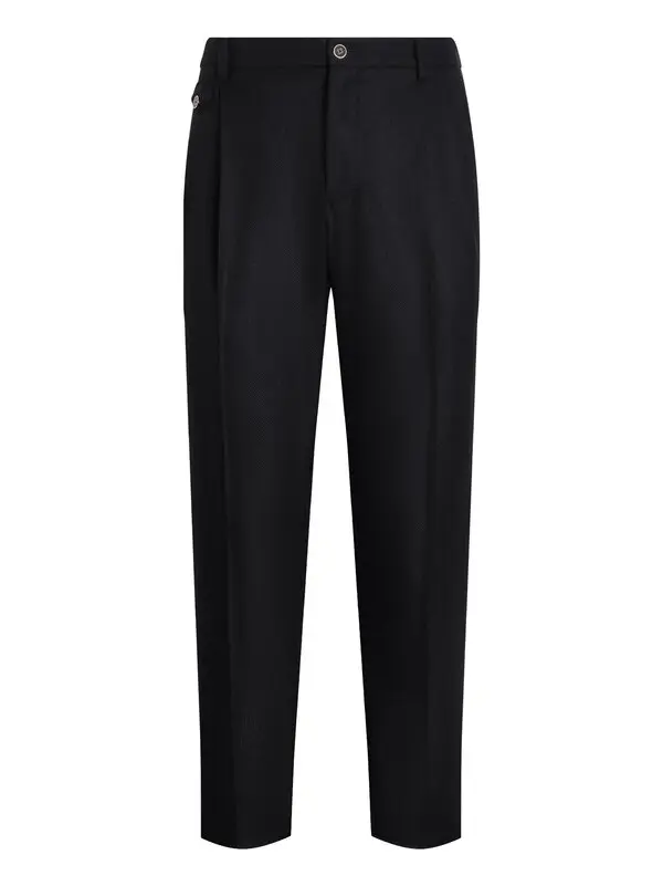 Dolce & Gabbana Tailored Wool Pants With Double Darts - Black