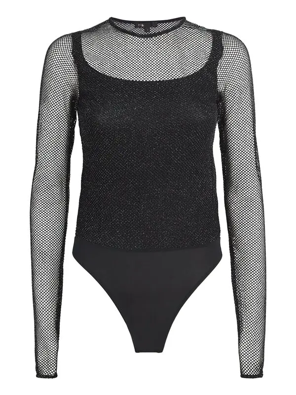 Maje Diamanté Bodysuit - Black
