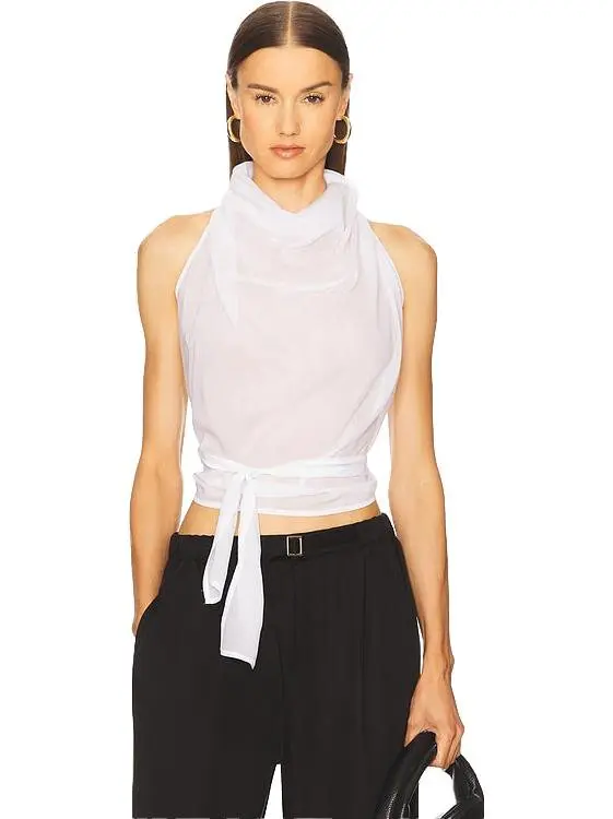 DIANA MILKANOVA STUDIO Silk Thea Top - White