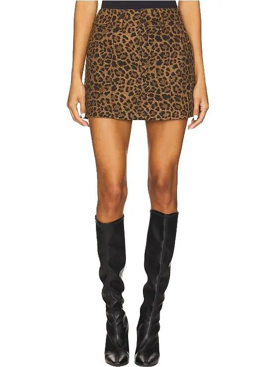 Astr The Label Kairos Skirt - Brown Cheetah Print