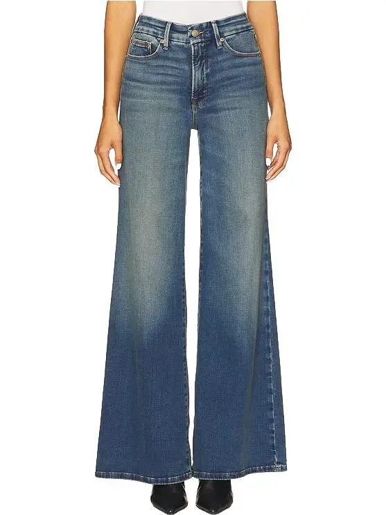 Good American Soft Tech Good Waist Palazzo Jeans - Indigo986