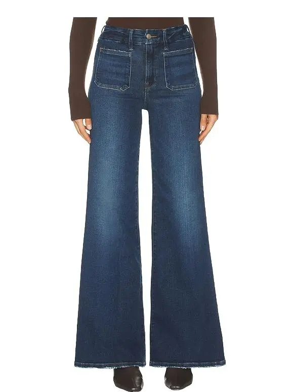 Good American Soft Tech Good Waist Palazzo Jeans - Indigo
