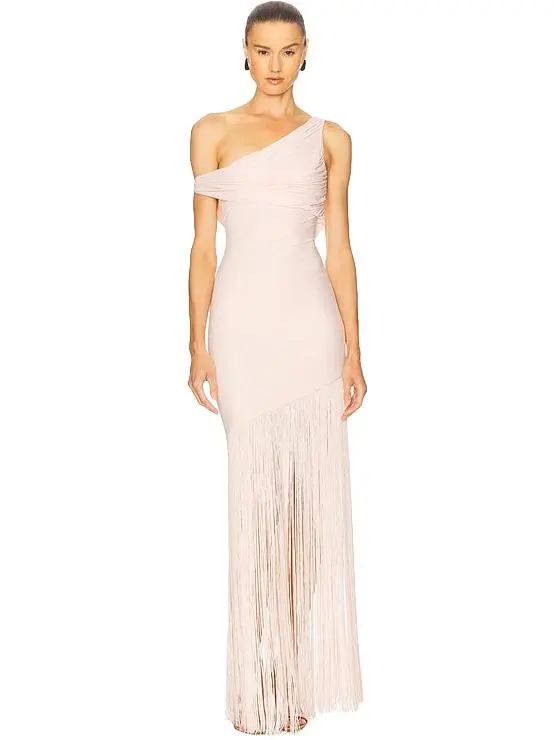 DEME BY GABRIELLA Praia Fringe Dress - Baby Pink